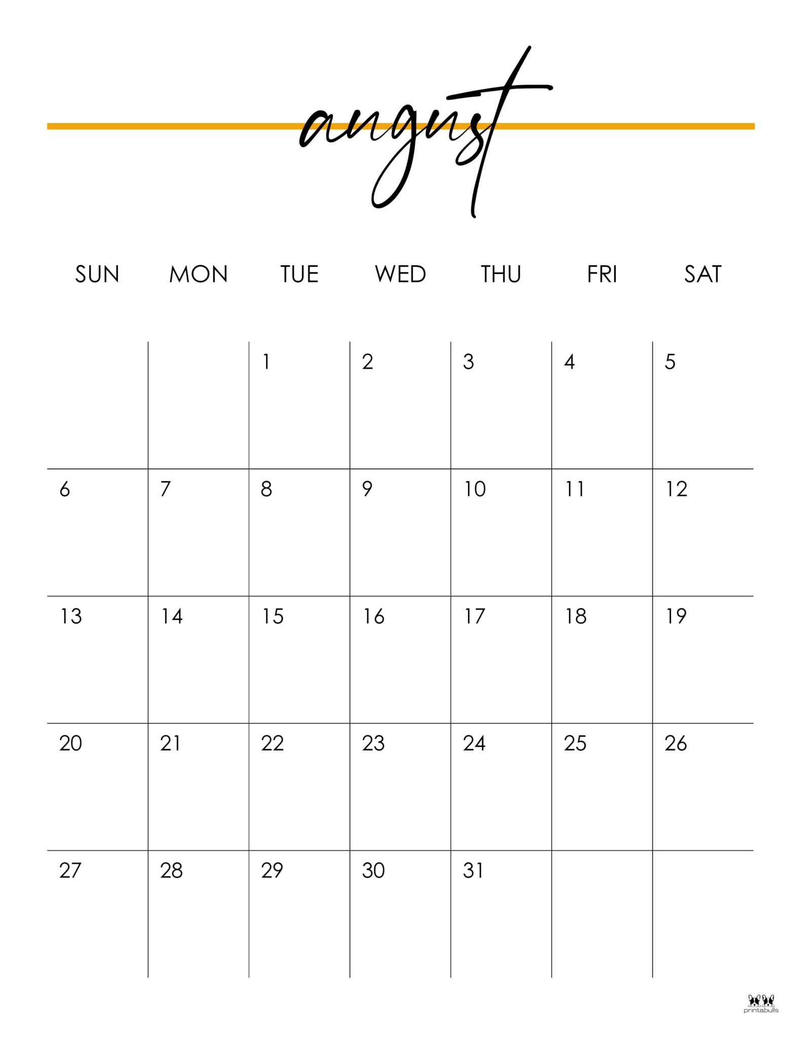 August 2023 Calendars - 50 FREE Printables - PrintaBulk