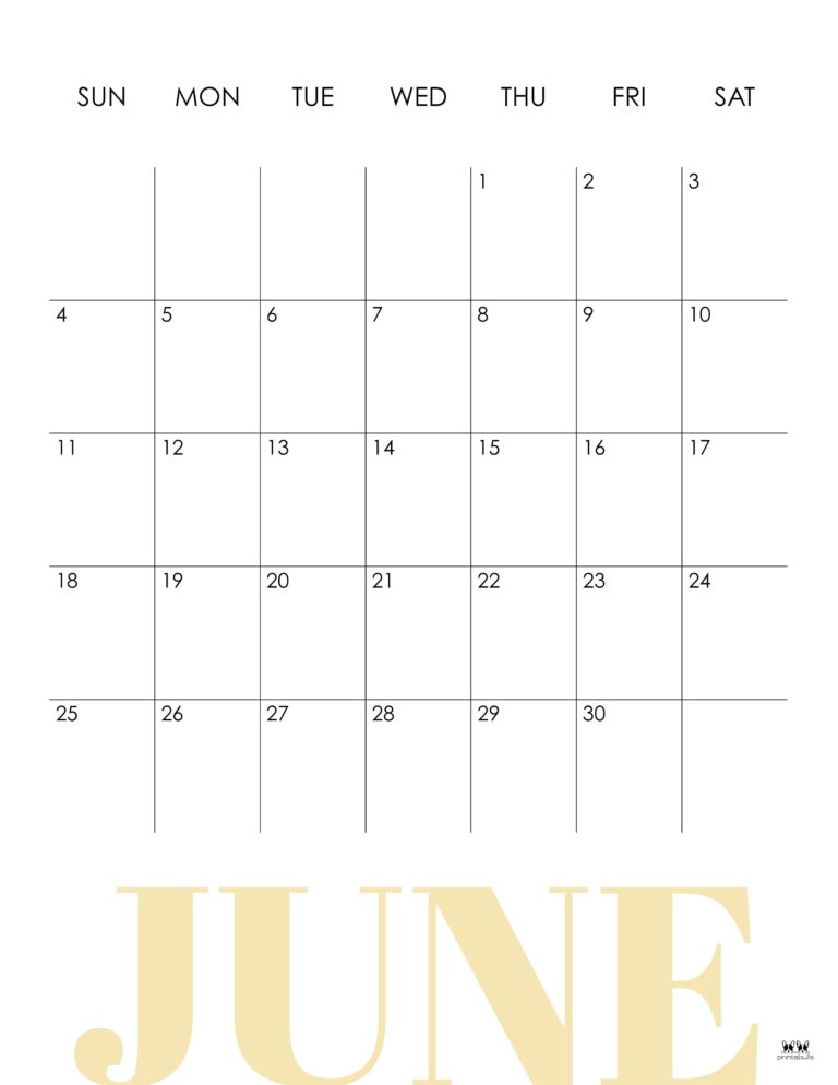 June 2023 Calendars - 50 FREE Printables | Printabulls