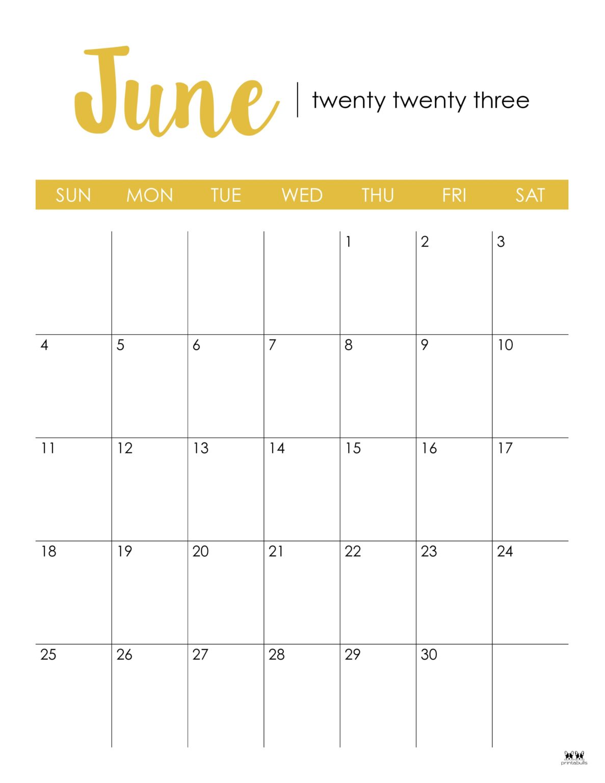 June 2023 Calendars - 50 FREE Printables | Printabulls