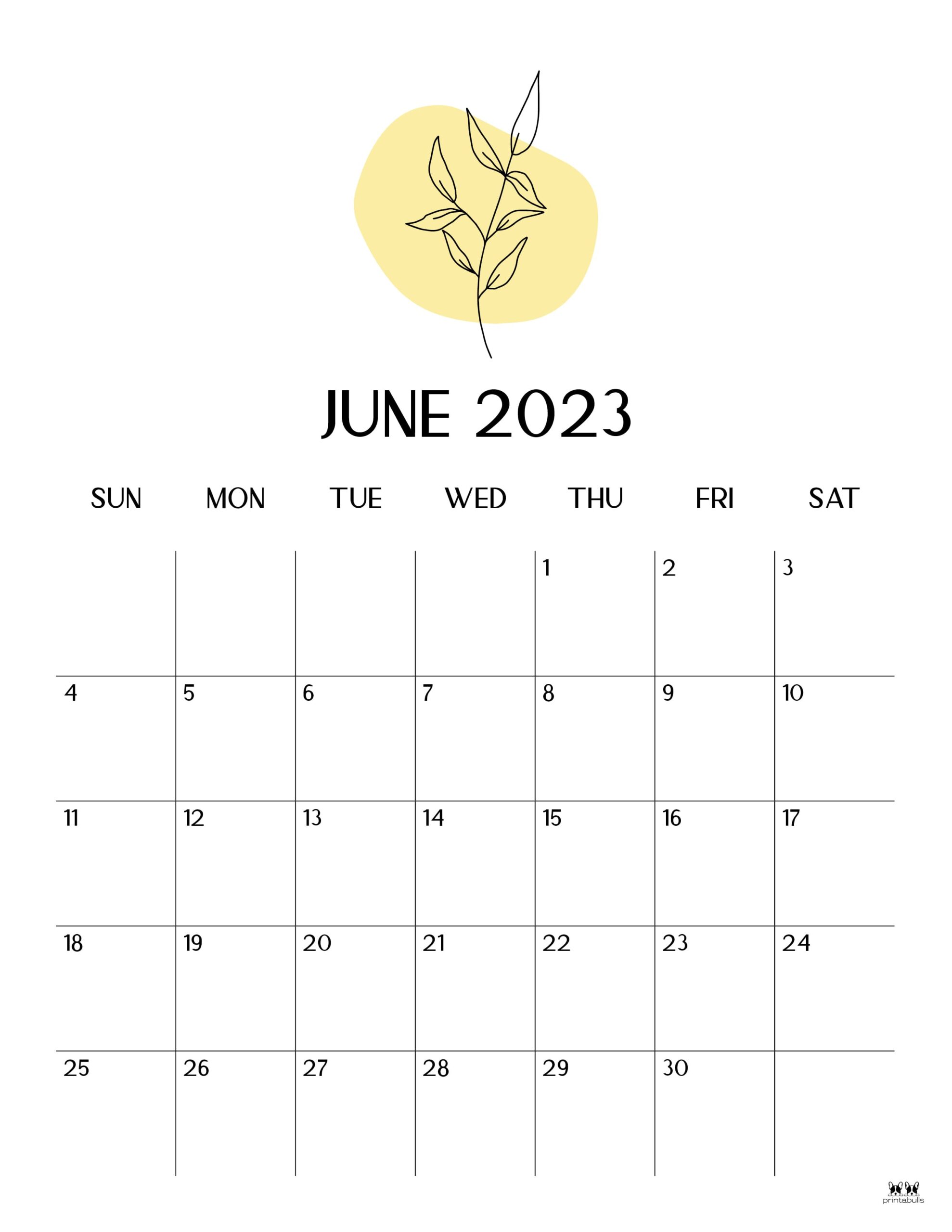 June 2023 Calendars - 50 FREE Printables | Printabulls