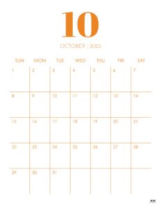 October 2023 Calendars - 50 FREE Printables | Printabulls