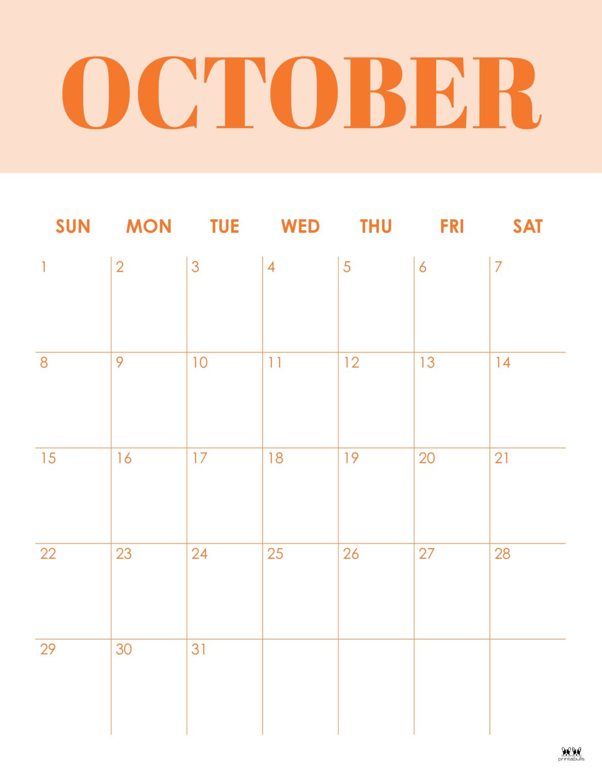 October 2023 Calendars - 50 FREE Printables | Printabulls