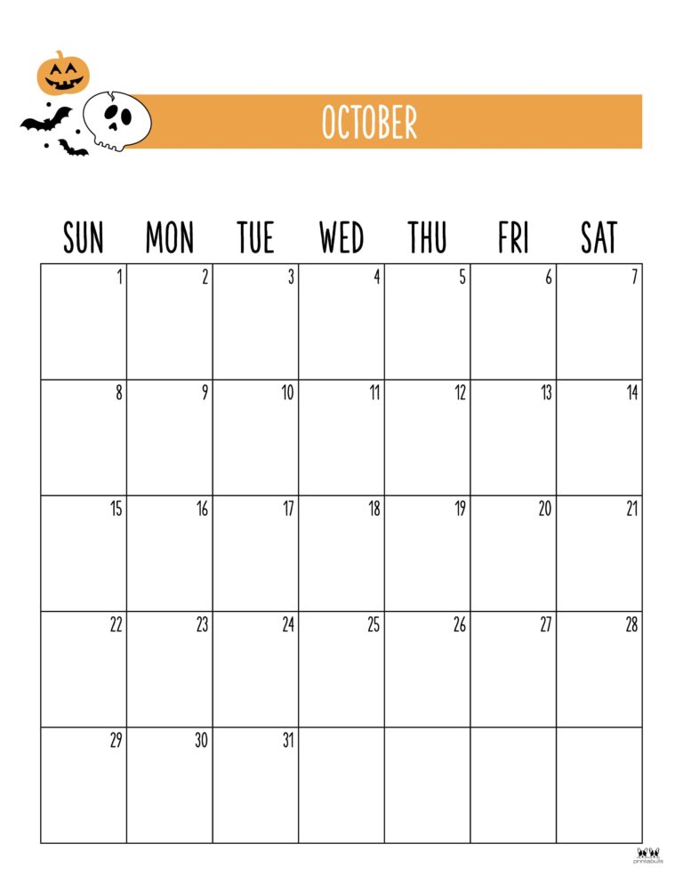October 2023 Calendars - 50 FREE Printables | Printabulls