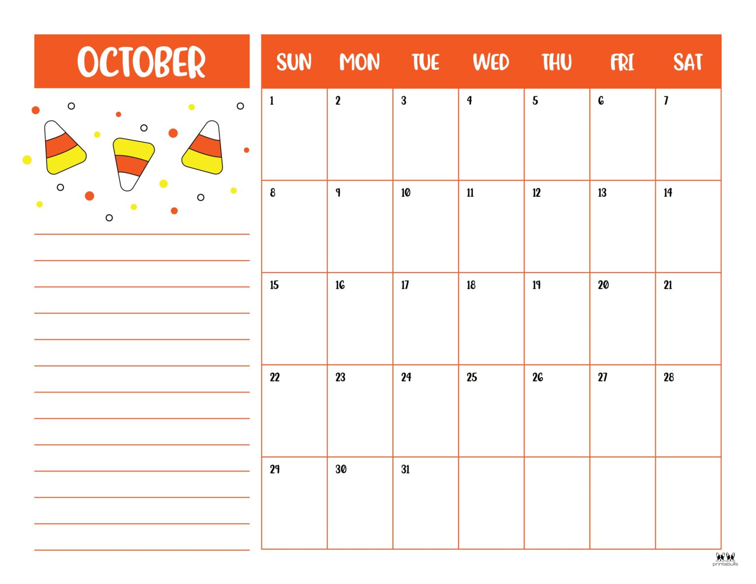 October 2023 Calendars - 50 FREE Printables | Printabulls