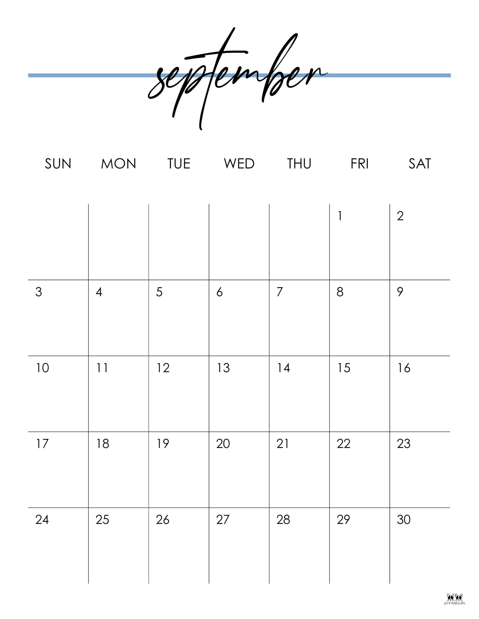 September 2023 Calendars - 50 FREE Printables | Printabulls