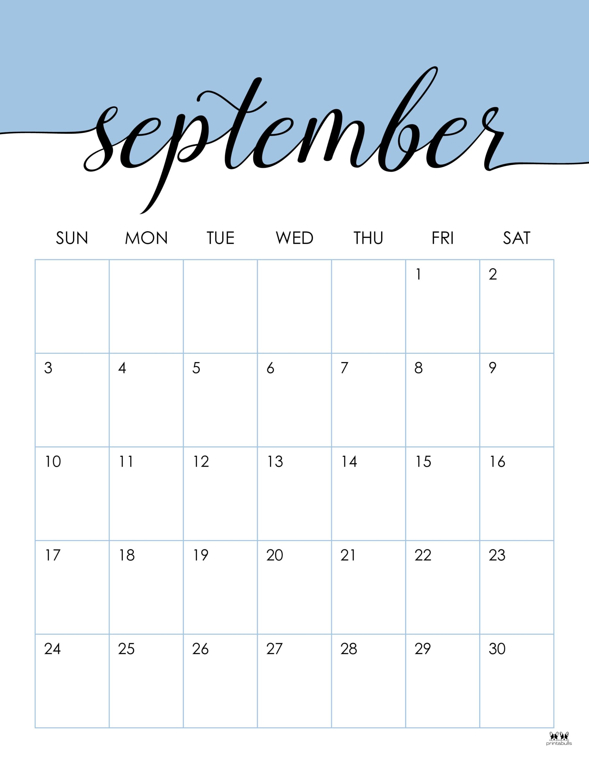 September 2023 Calendars - 50 FREE Printables | Printabulls