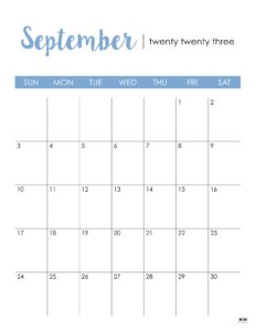 September 2023 Calendars - 50 FREE Printables | Printabulls