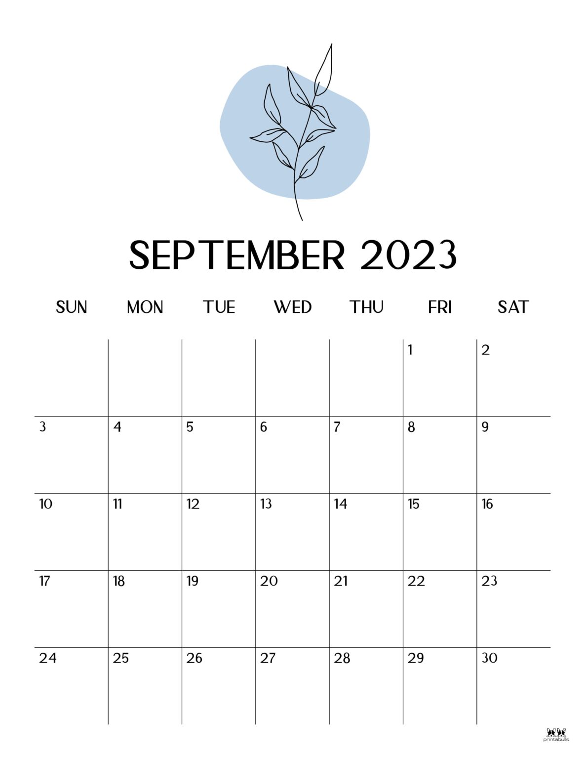 September 2023 Calendars - 50 FREE Printables | Printabulls