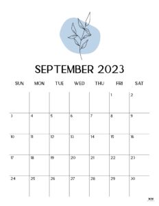 September 2023 Calendars - 50 FREE Printables | Printabulls