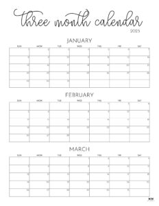 Three Month/Quarterly Calendars - 32 FREE Calendars | Printabulls