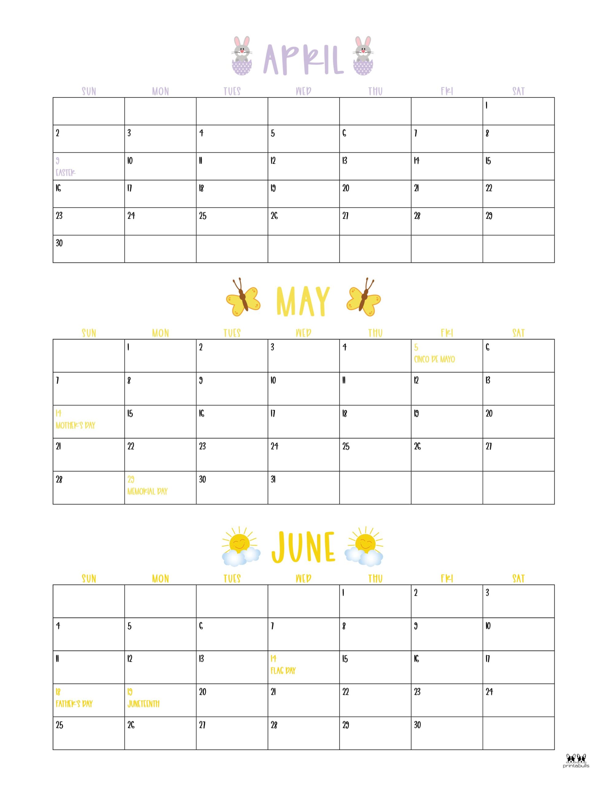 Three Month/Quarterly Calendars - 32 FREE Calendars | Printabulls