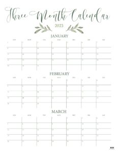Three Month/Quarterly Calendars - 32 FREE Calendars | Printabulls