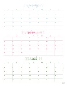 Three Month/Quarterly Calendars - 32 FREE Calendars | Printabulls