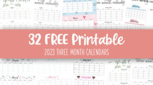 Three Month/Quarterly Calendars - 32 FREE Calendars | Printabulls