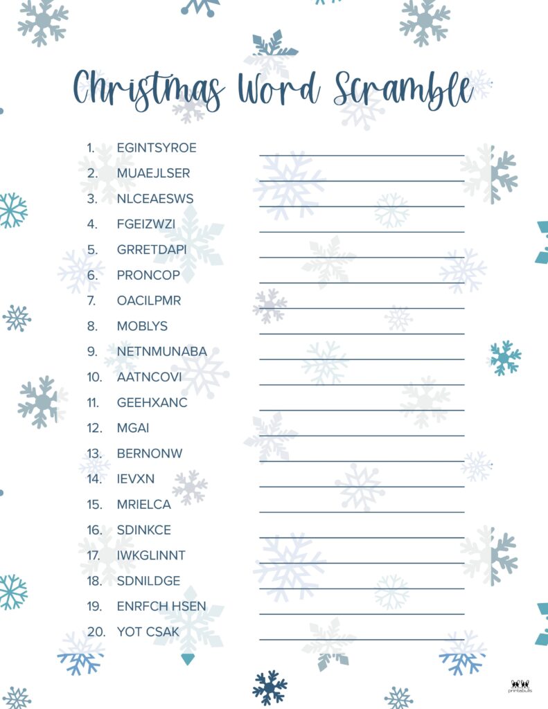 Christmas Word Scrambles 15 FREE Printables Printabulls