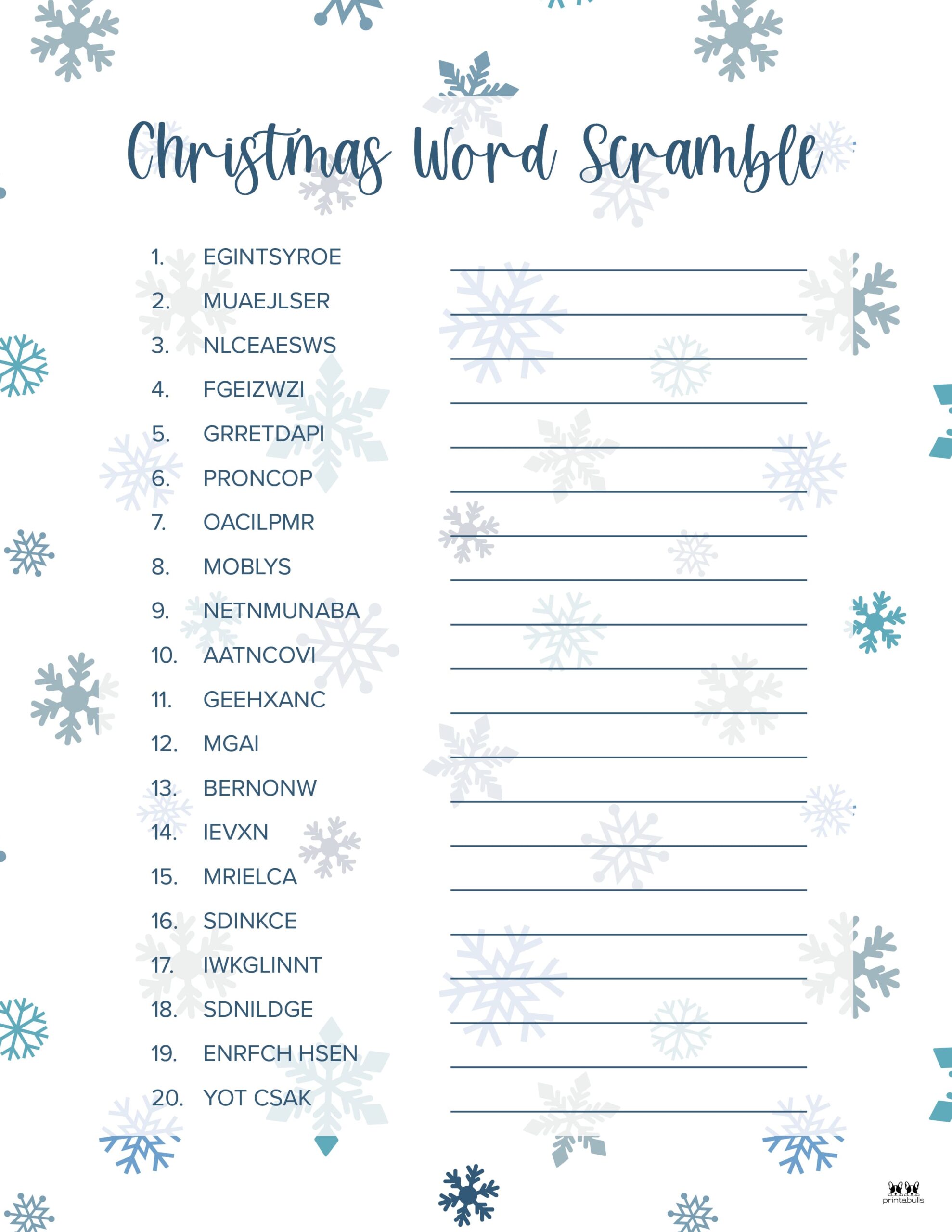 Christmas Word Scrambles 15 FREE Printables Printabulls Christmas Word Scrambles 15 FREE Printables Printabulls