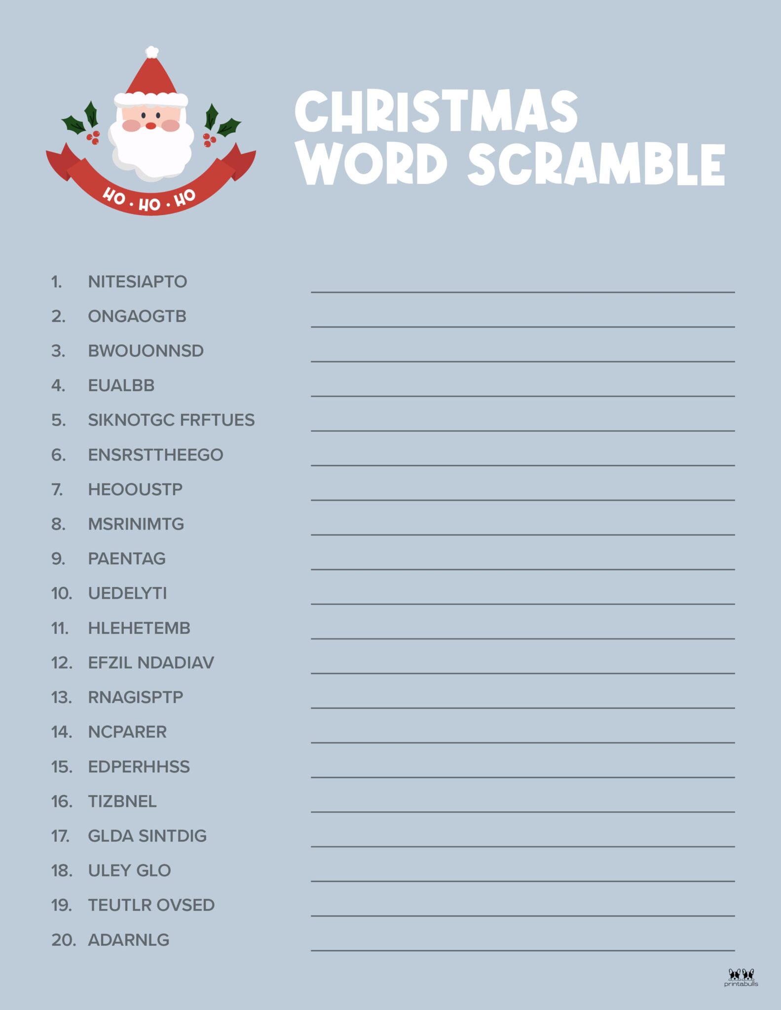 Christmas Word Scrambles 15 FREE Printables Printabulls Christmas Word Scrambles 15 FREE Printables Printabulls