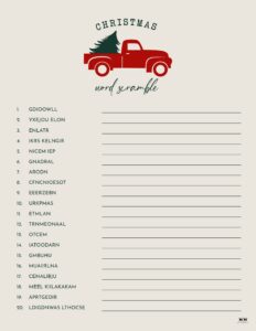 Christmas Word Scrambles - 15 FREE Printables | Printabulls