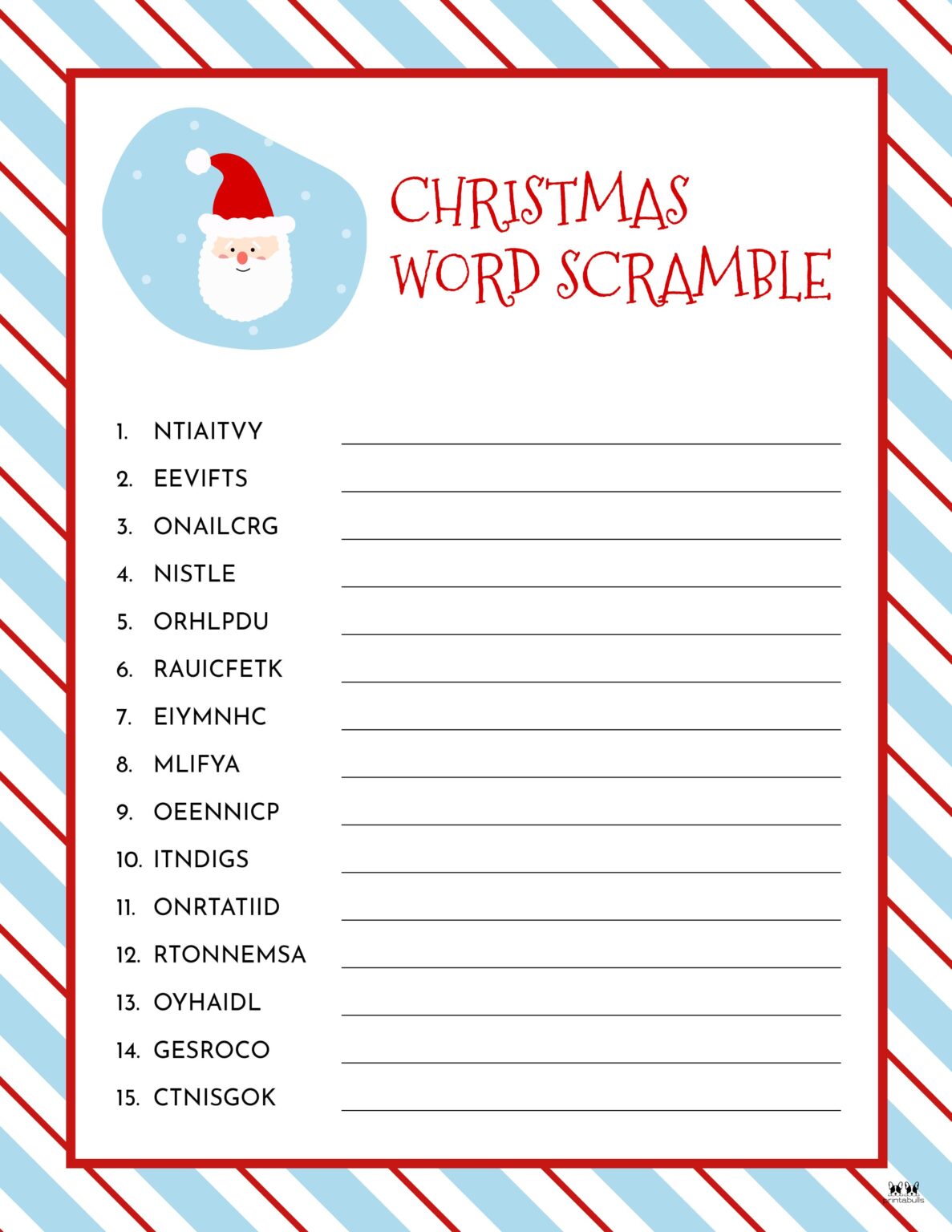 Christmas Word Scrambles - 15 FREE Printables | Printabulls