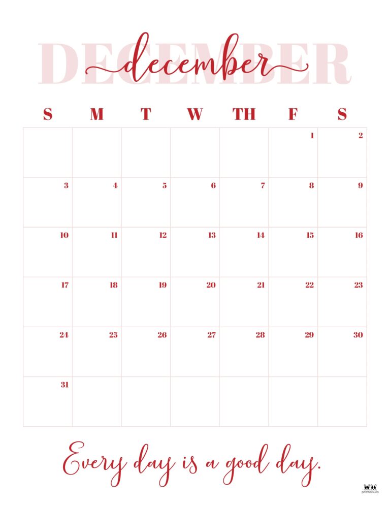 December 2023 Calendars - 50 FREE Printables | Printabulls