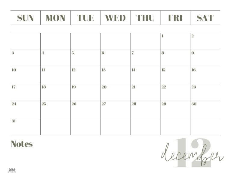 December 2023 Calendars - 50 FREE Printables | Printabulls
