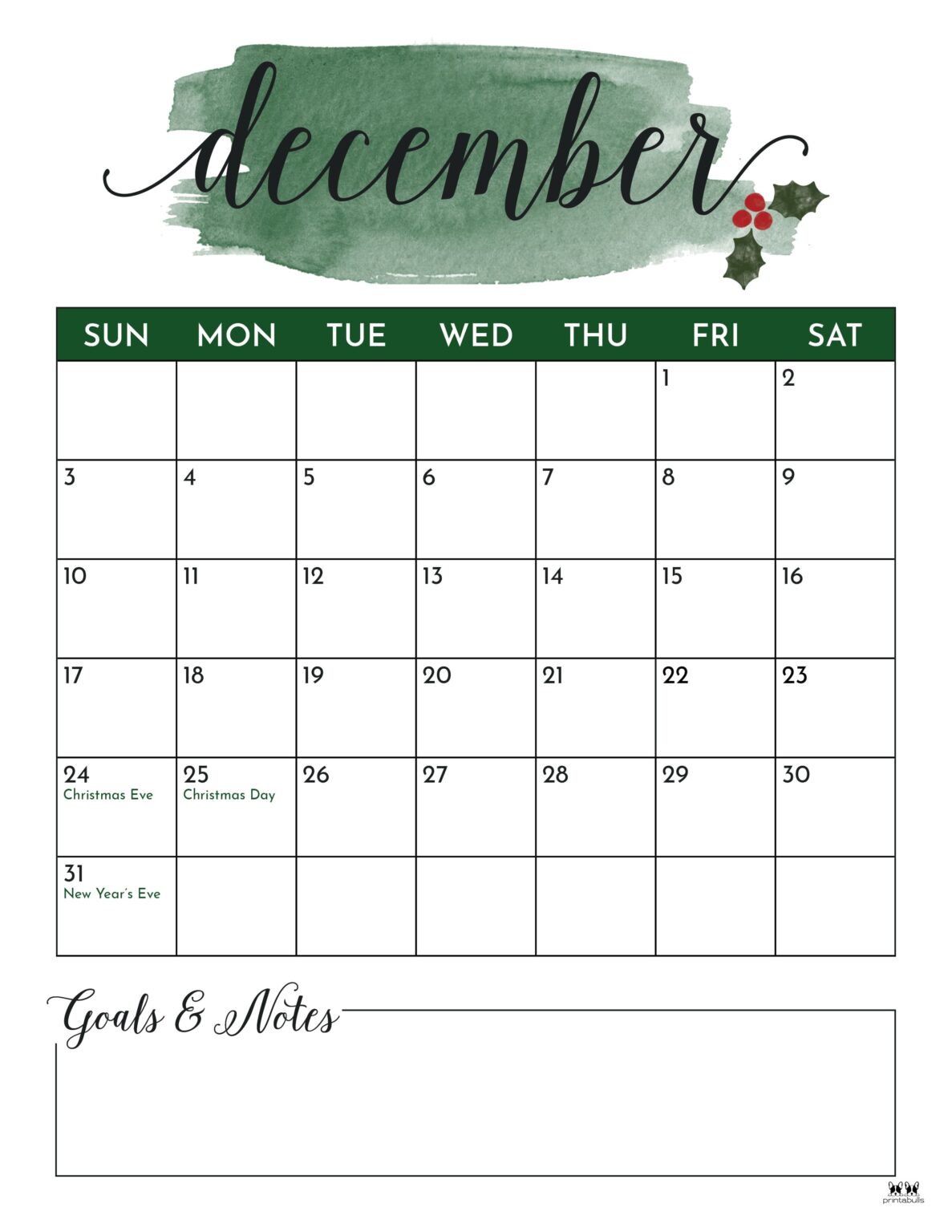 December 2023 Calendars - 50 FREE Printables | Printabulls
