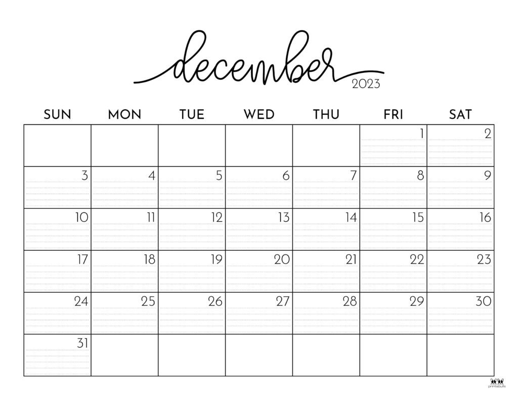December 2023 Free Printable Calendars And Planners PDF 43 OFF