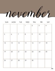 November 2023 Calendars - 50 FREE Printables | Printabulls