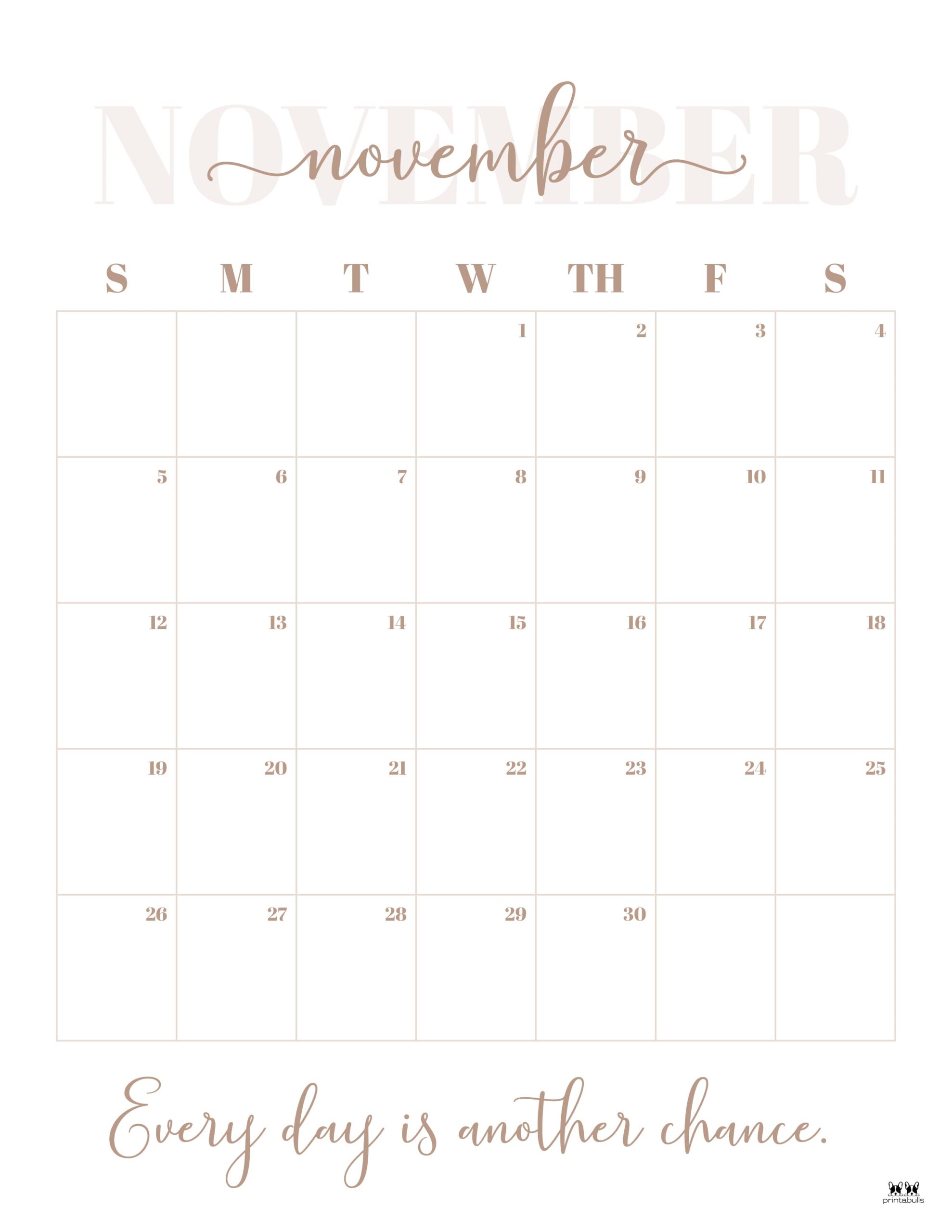 November 2023 Calendars - 50 FREE Printables | Printabulls