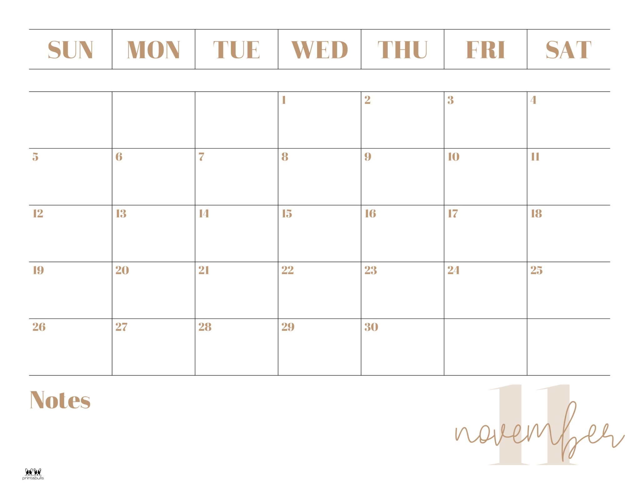 November 2023 Calendars - 50 FREE Printables | Printabulls