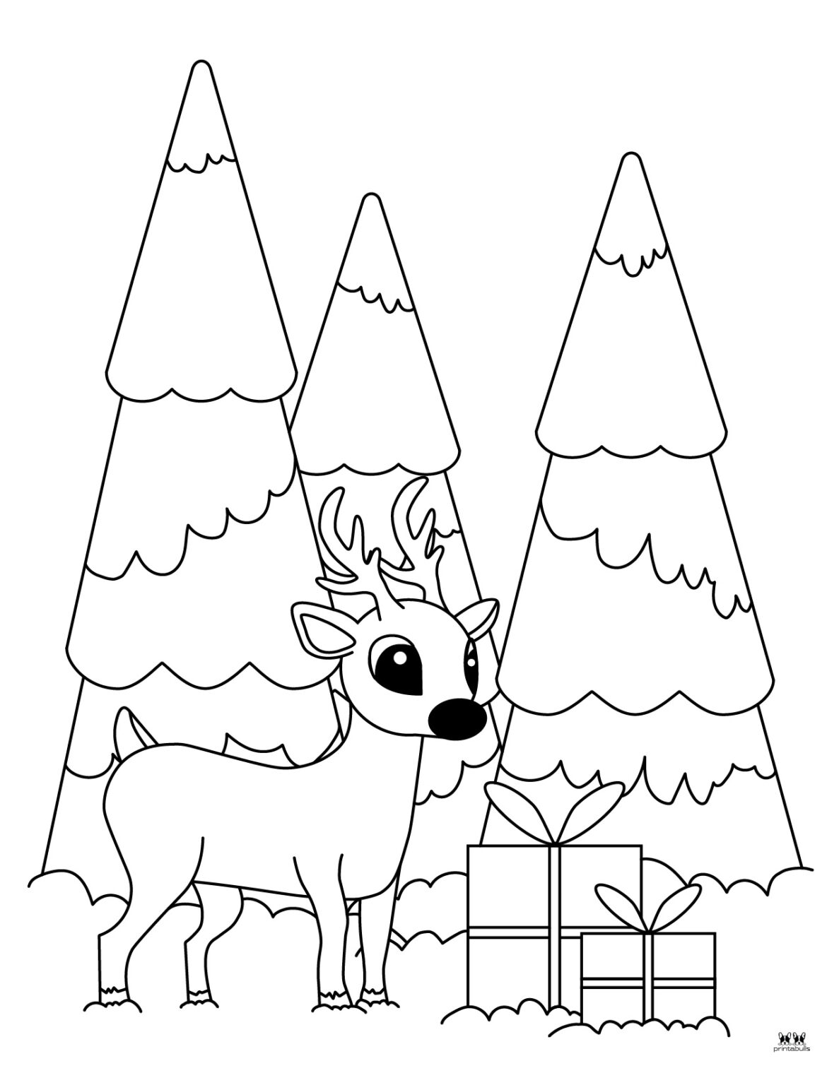 Reindeer Coloring Pages - 30 FREE Printable Pages | Printabulls