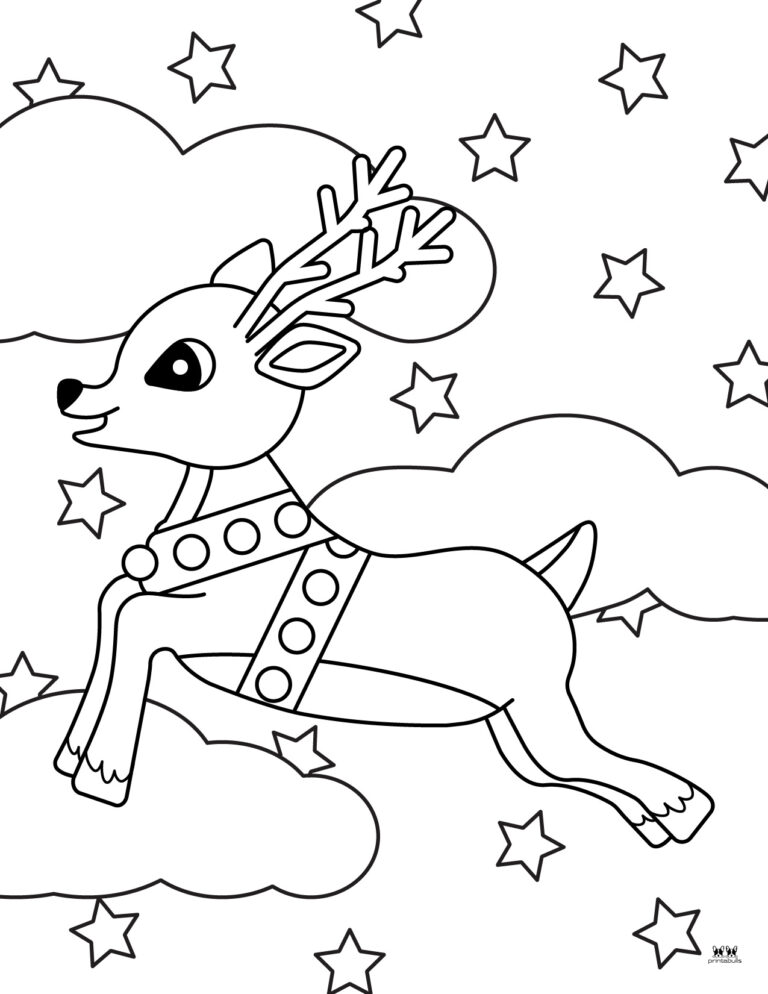 Reindeer Coloring Pages - 30 FREE Printable Pages | Printabulls