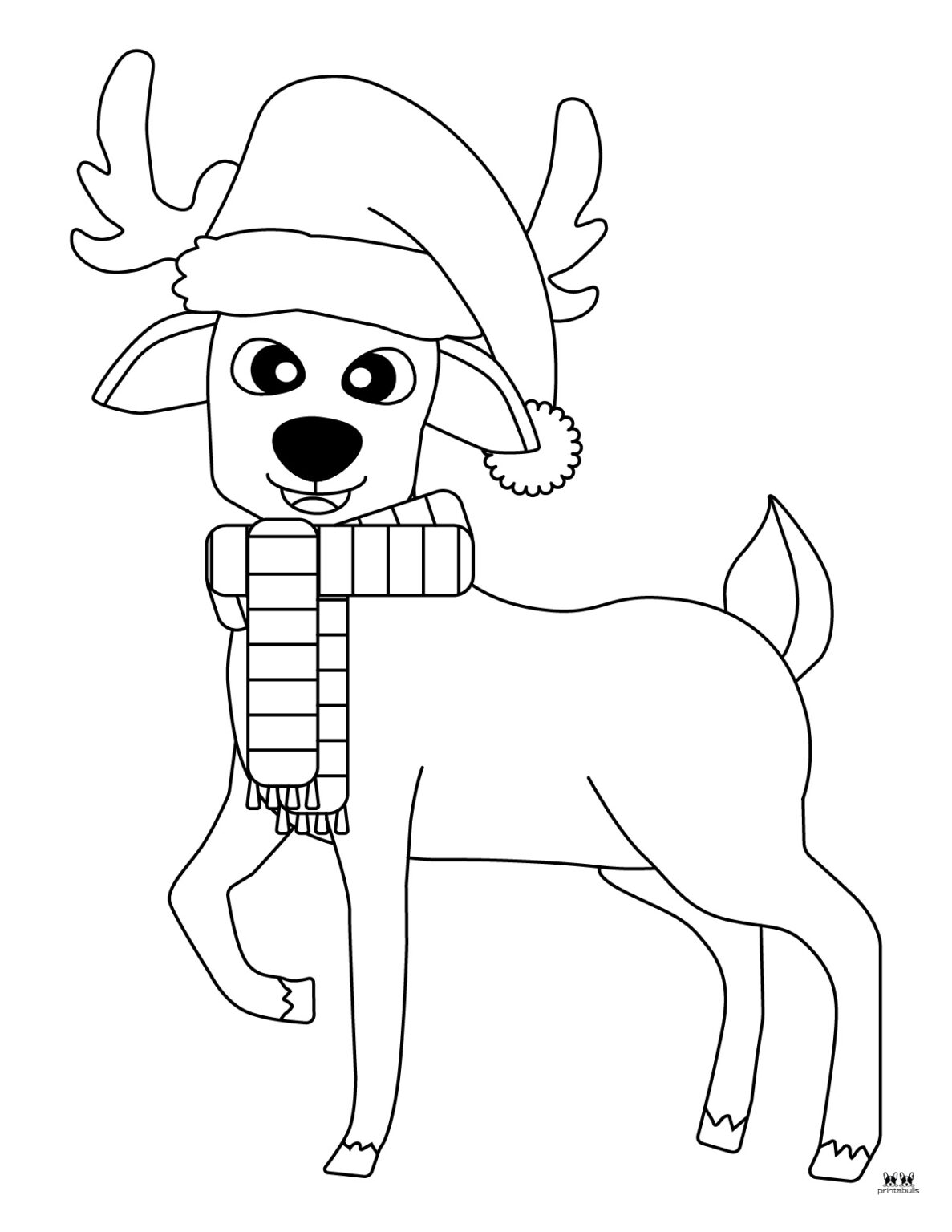 Reindeer Coloring Pages - 30 FREE Printable Pages | Printabulls