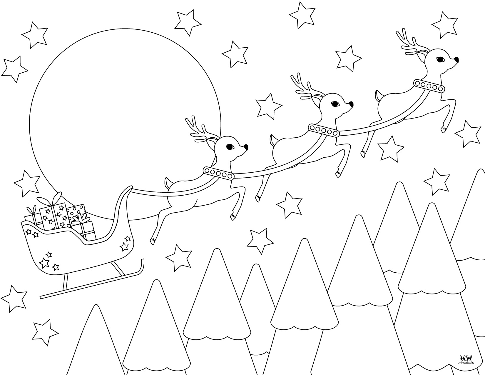 Reindeer Coloring Pages - 30 FREE Printable Pages | Printabulls