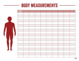 Body Measurement Charts - FREE Printables | Printabulls