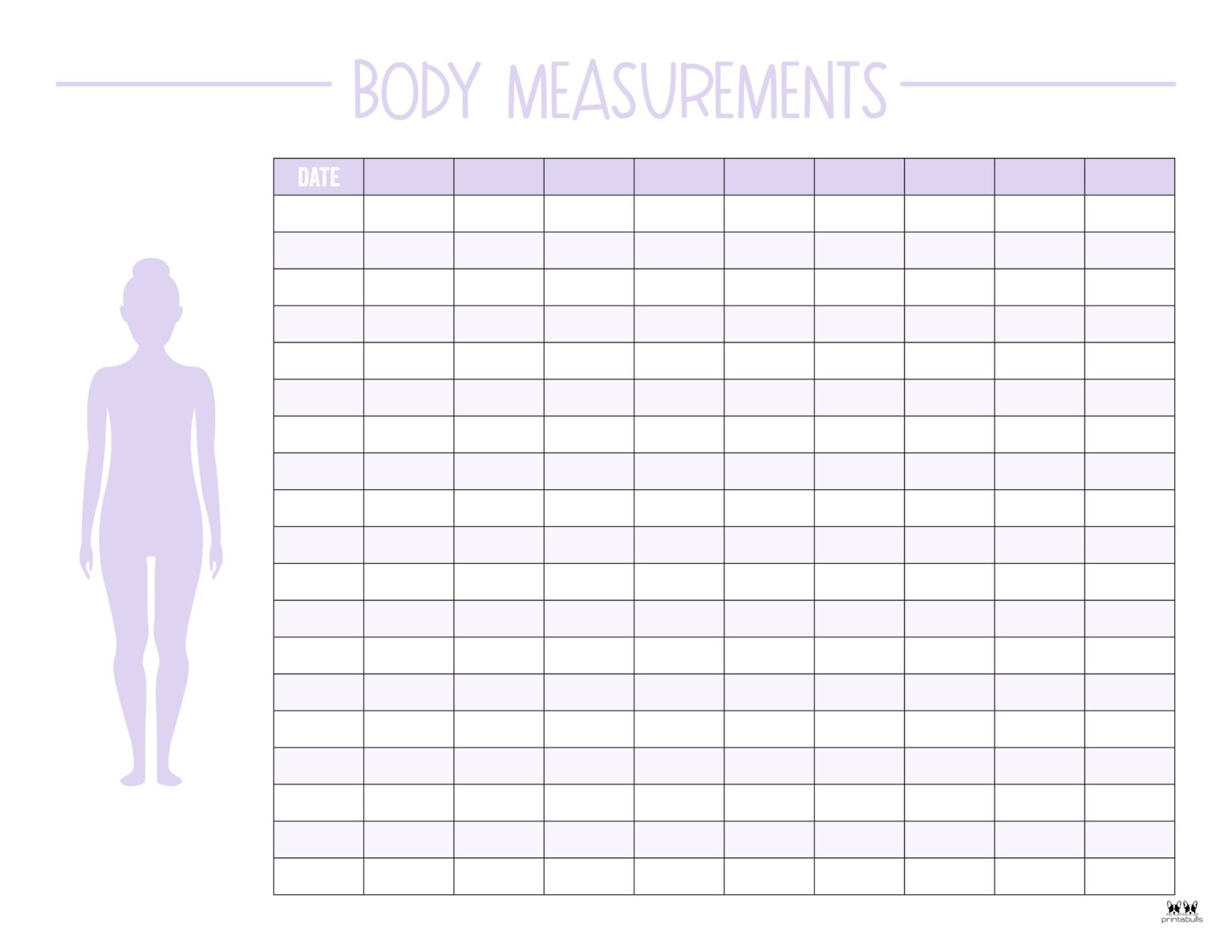 Body Measurement Charts - FREE Printables | Printabulls