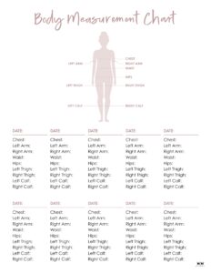 Body Measurement Charts - FREE Printables | Printabulls