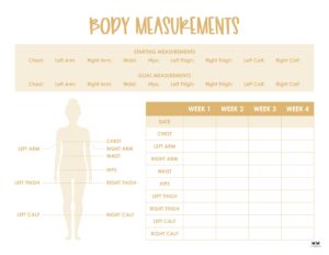 Body Measurement Charts - FREE Printables | Printabulls
