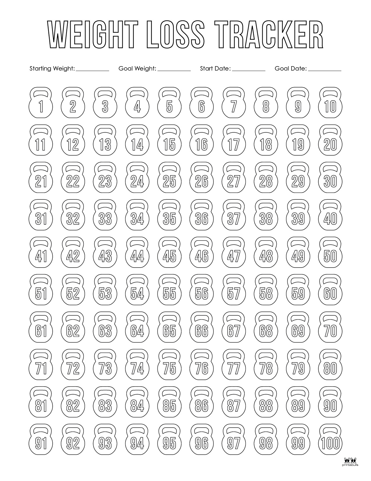 2024 Weight Loss Tracker Printable Printable Free Templates