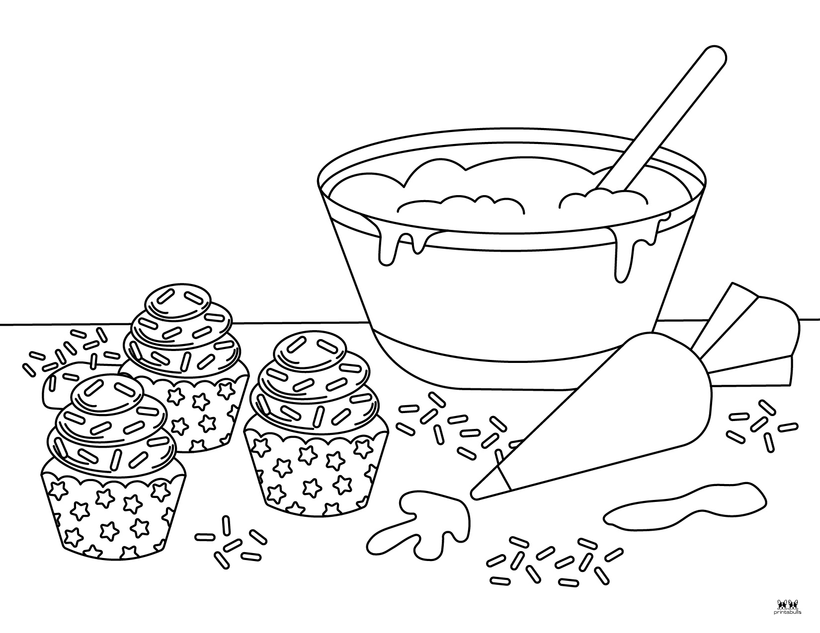 Cupcake Coloring Pages - 25 FREE Printables | Printabulls