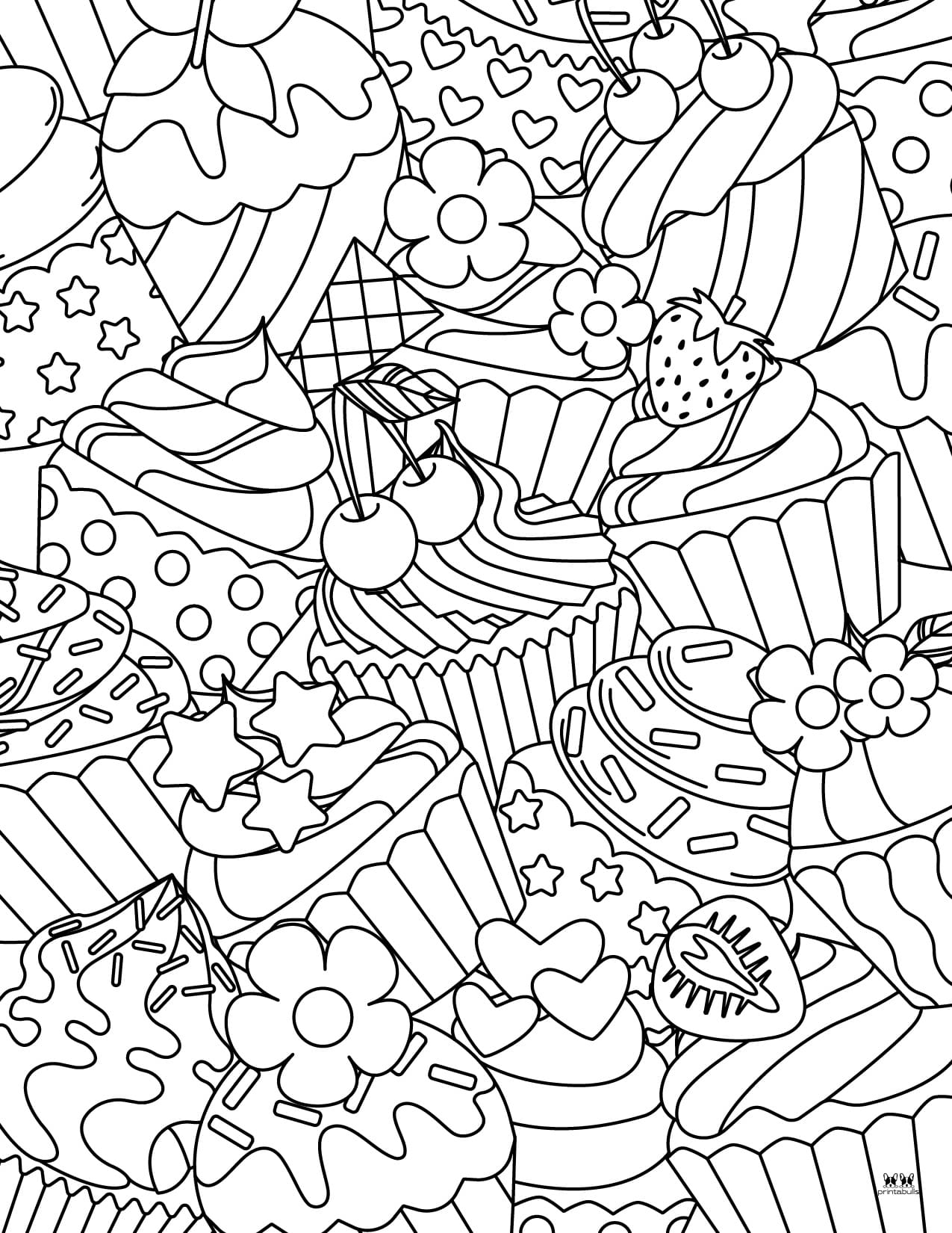 Cupcake Coloring Pages - 25 FREE Printables | Printabulls