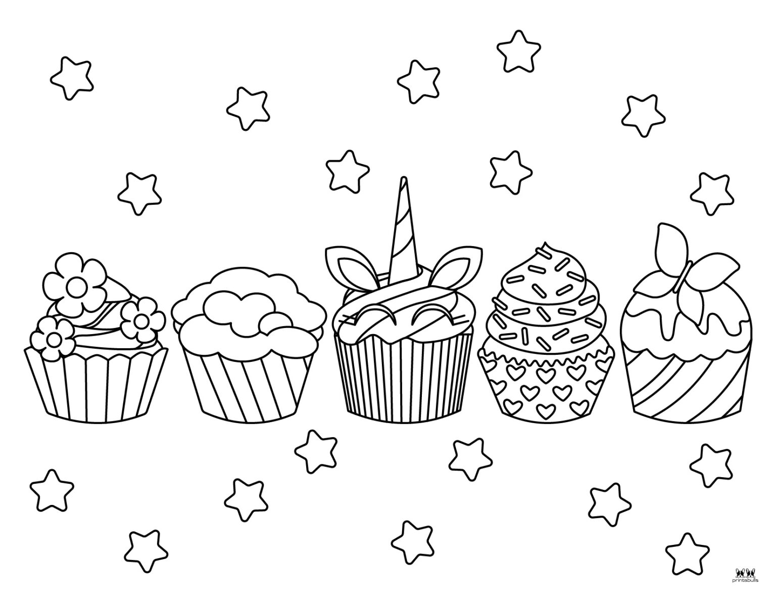 Cupcake Coloring Pages - 25 FREE Printables | Printabulls