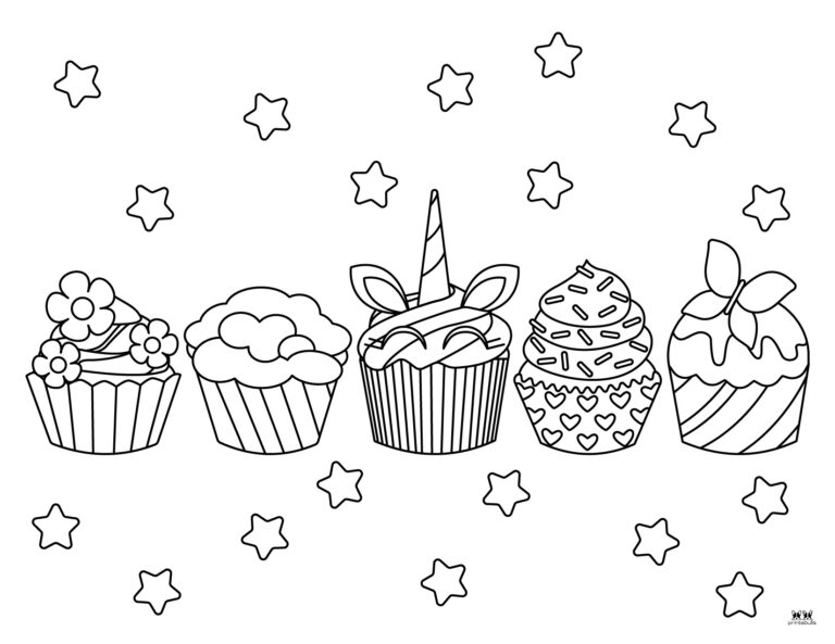 Cupcake Coloring Pages - 25 FREE Printables | Printabulls