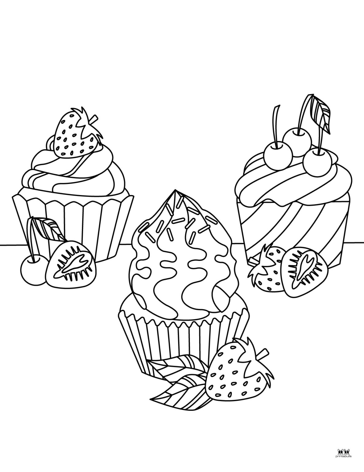 Cupcake Coloring Pages - 25 FREE Printables | Printabulls
