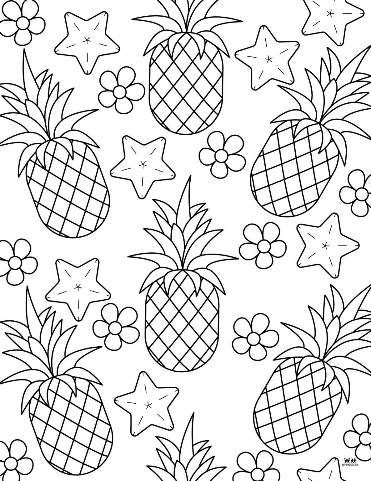 Pineapple Coloring Pages - 25 FREE Pages | Printabulls