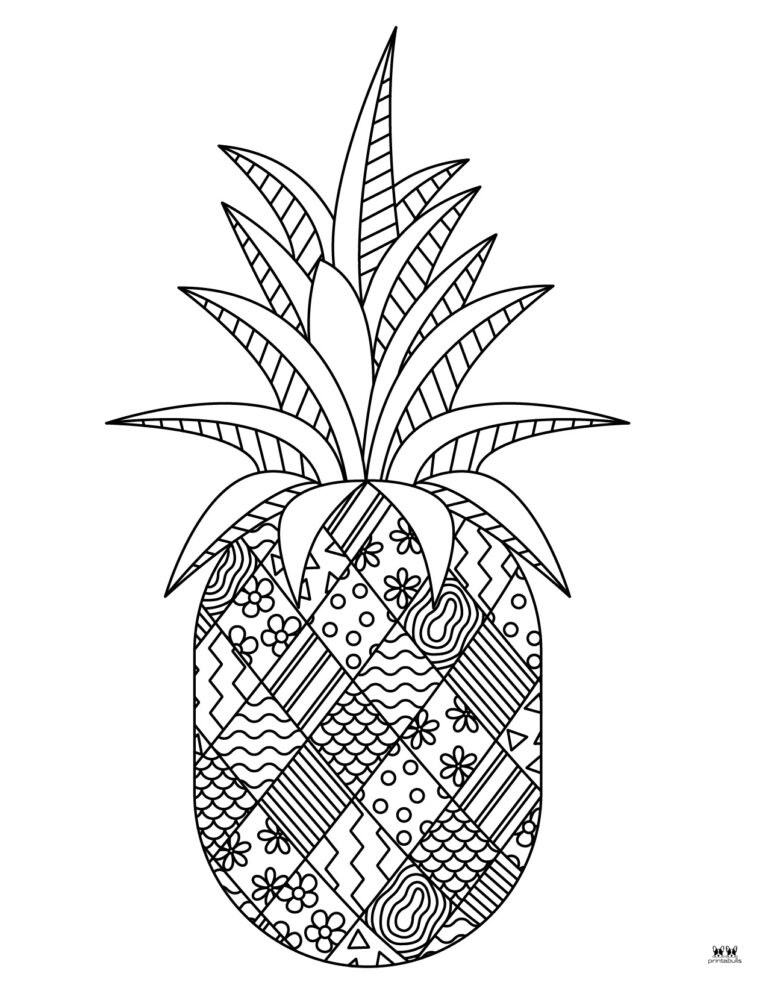 Pineapple Coloring Pages - 25 FREE Pages | Printabulls