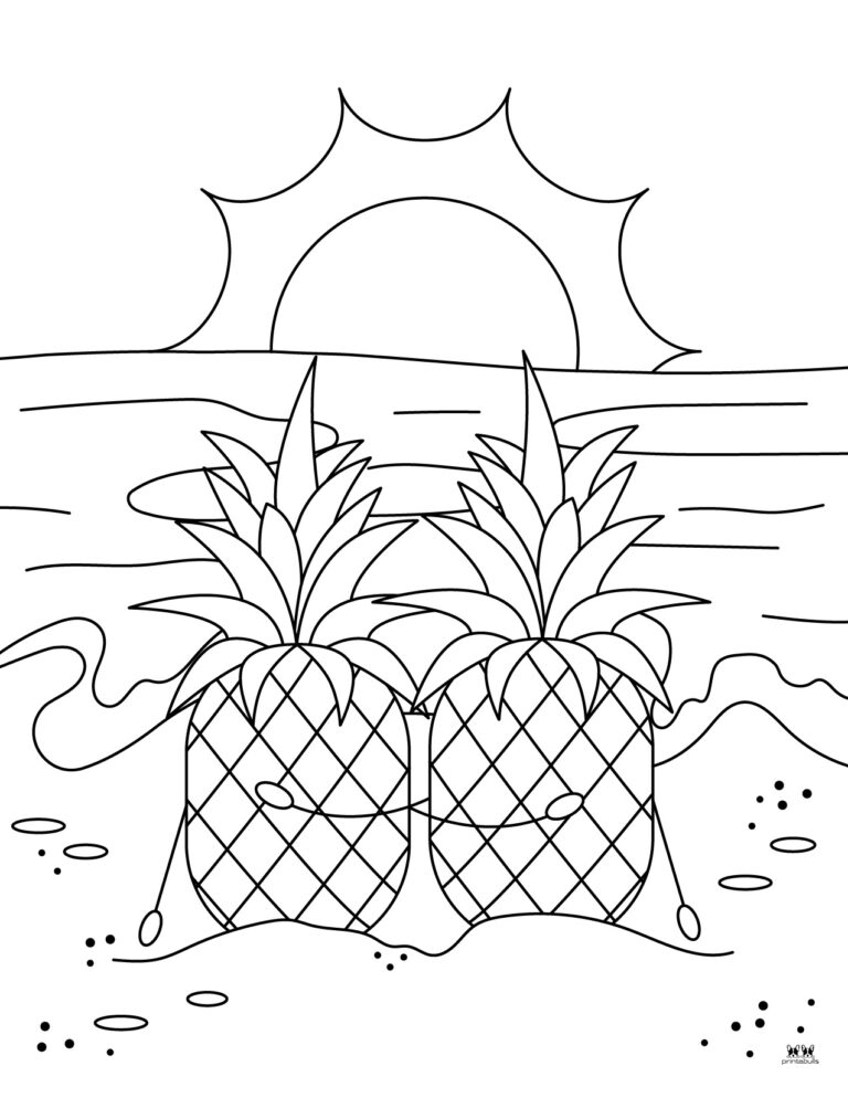 Pineapple Coloring Pages - 25 FREE Pages | Printabulls
