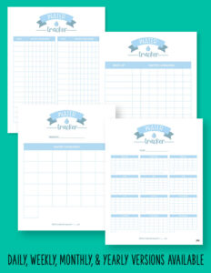 Water Trackers - 32 FREE Printables | Printabulls