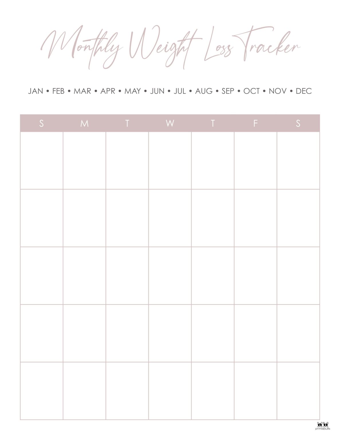 Weight Loss Trackers - 29 FREE Printables | Printabulls