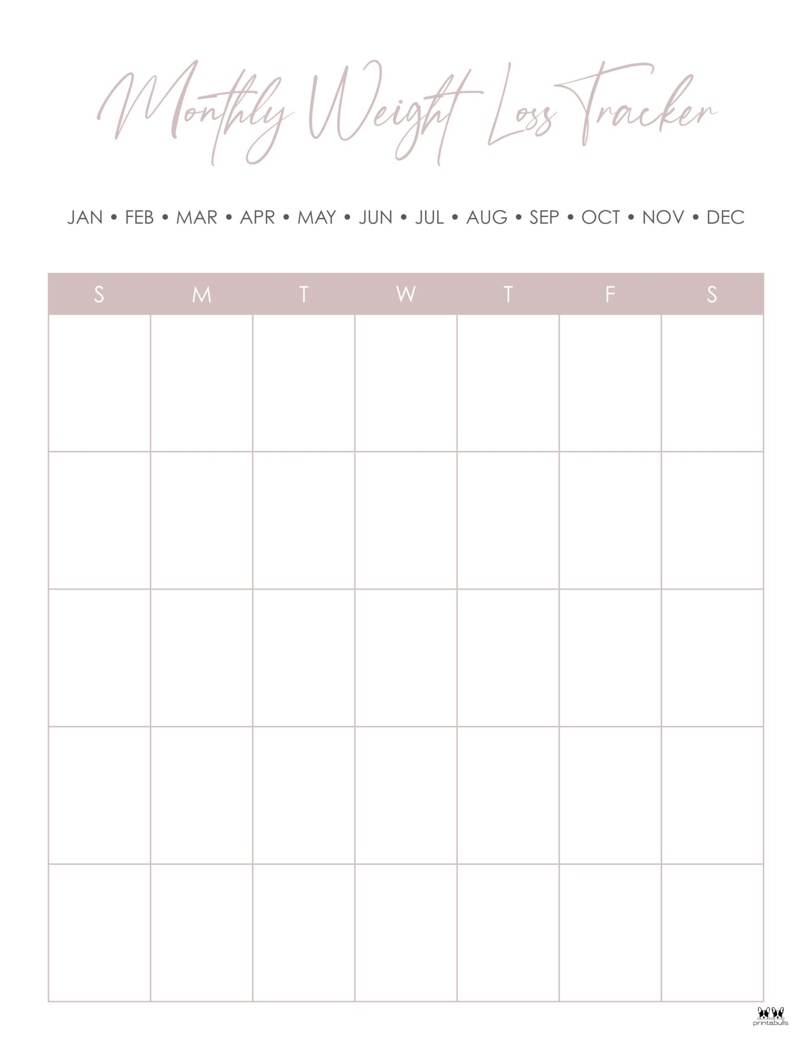 Weight Loss Trackers - 29 FREE Printables | Printabulls